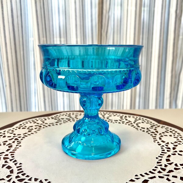Blue Glass Compote - Etsy