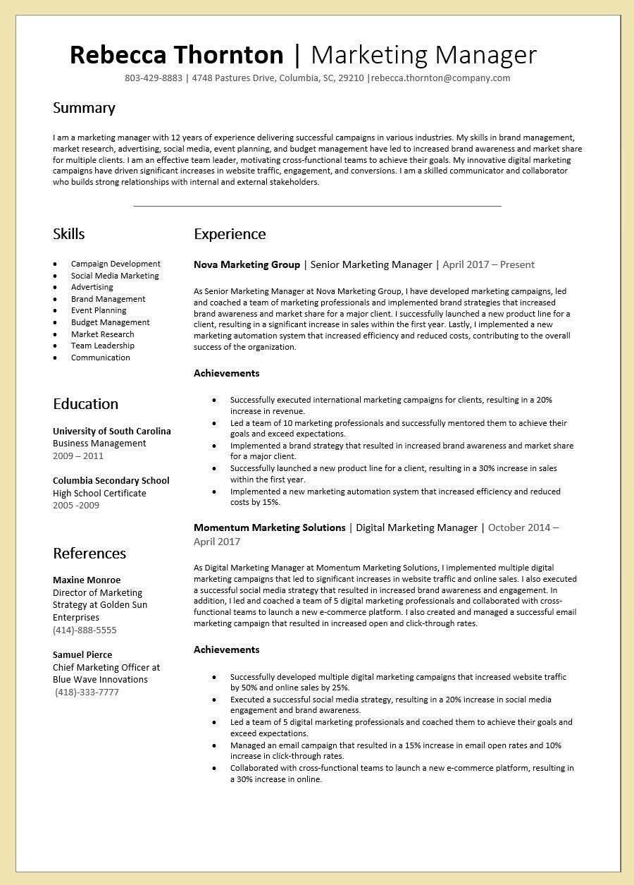 Simple, Clean & Professional Resume CV Template - Etsy