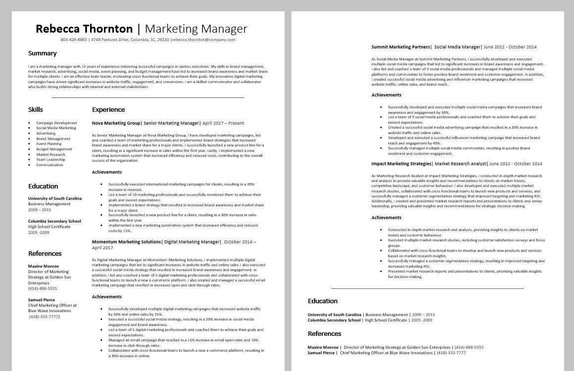 Simple, Clean & Professional Resume CV Template - Etsy