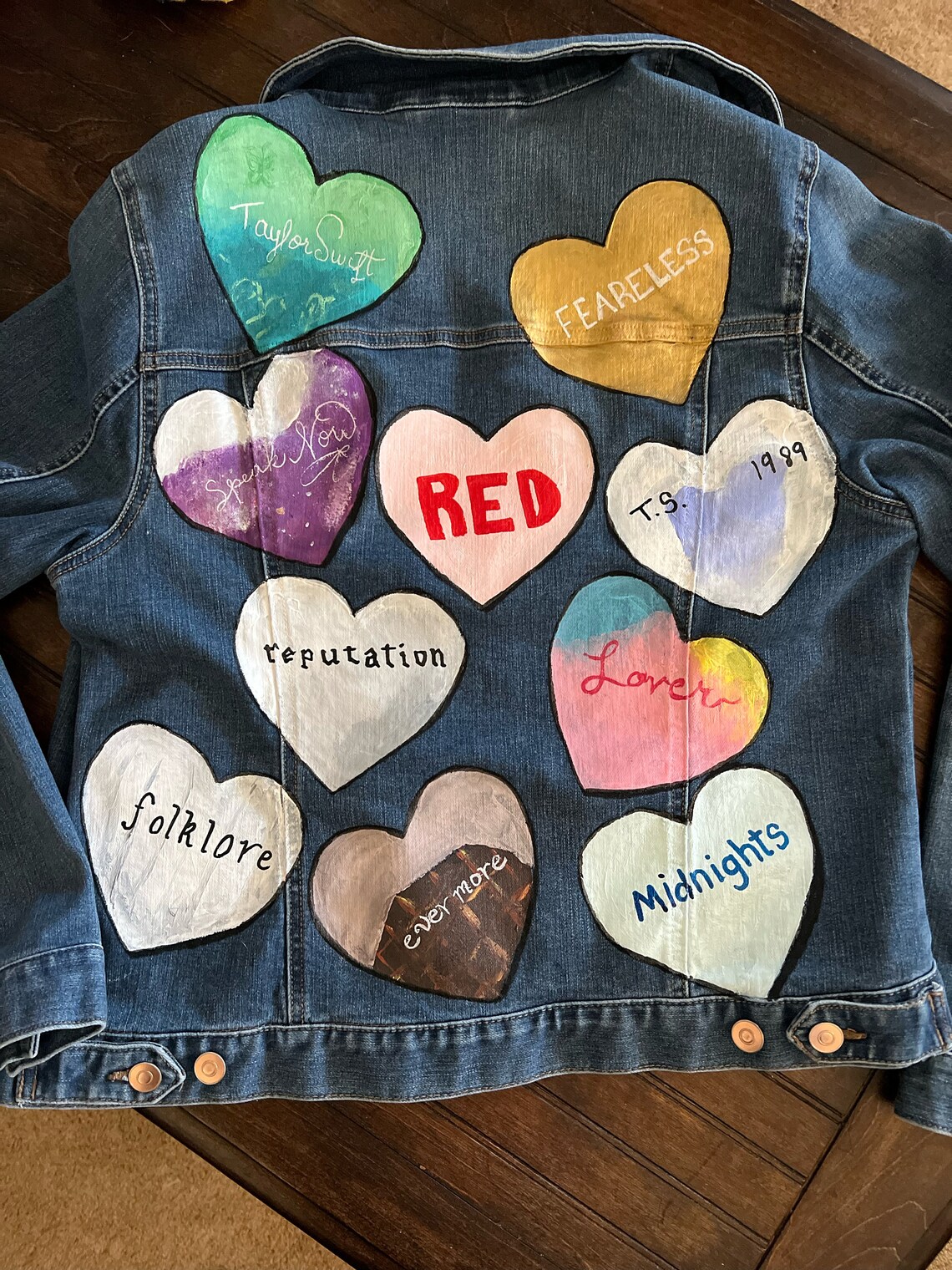 Taylor Eras Inspired Hand Painted Jean Jacket - Etsy