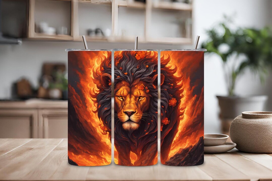 Lion Fire Mane 20 Oz Tumbler Wrap Design-no Physical Product Download ...
