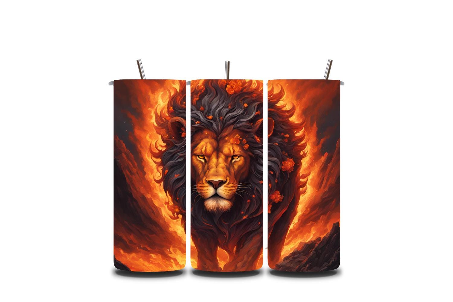 Lion Fire Mane 20 Oz Tumbler Wrap Design-no Physical Product Download ...