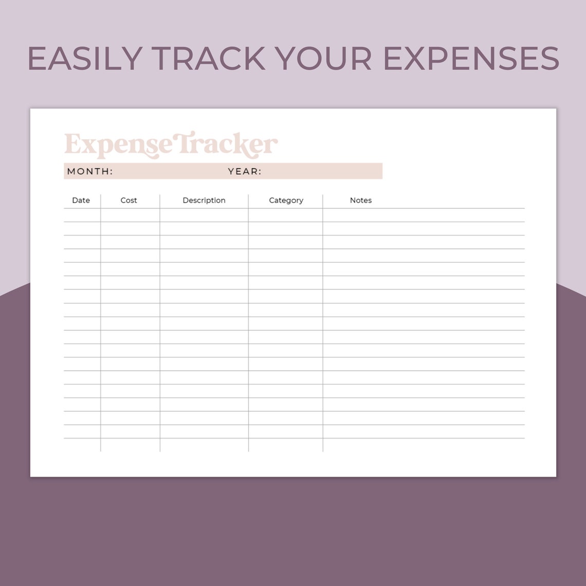 Monthly Budget Printable Expense and Income Tracker, Personal Budget ...