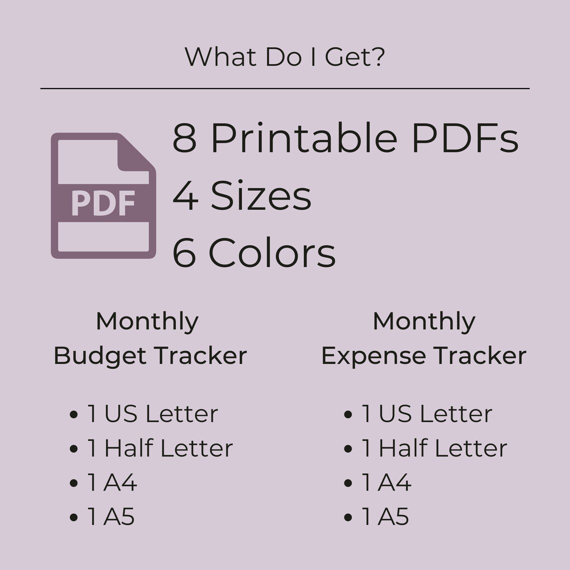 Monthly Budget Printable Expense and Income Tracker, Personal Budget ...