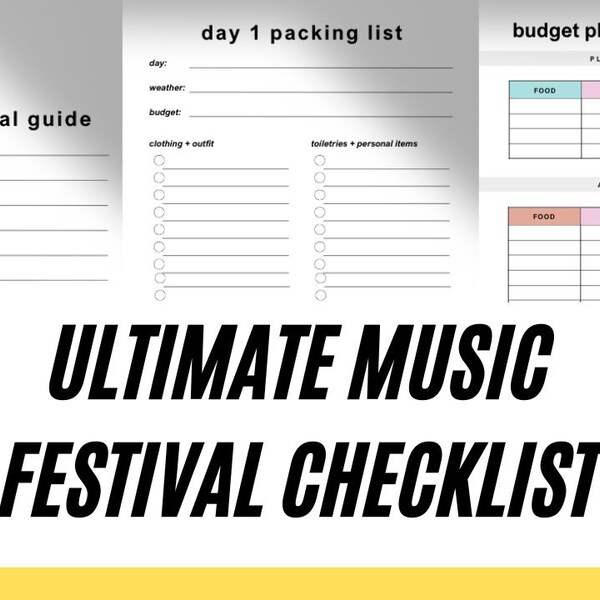 Music Festival Checklist - Etsy