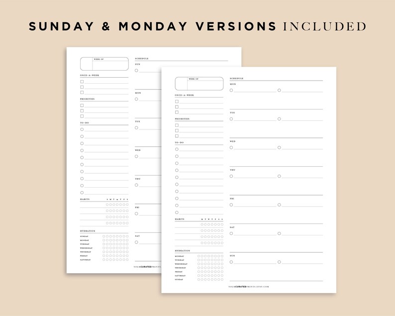 Weekly Planner to Do List Printable To-do Template for Home or Work ...