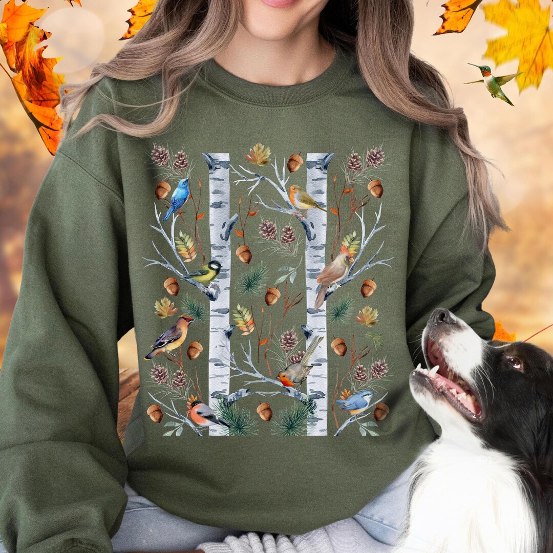 Cottagecore Fall Style Bird Sweatshirt for Nature Lover,retro ...