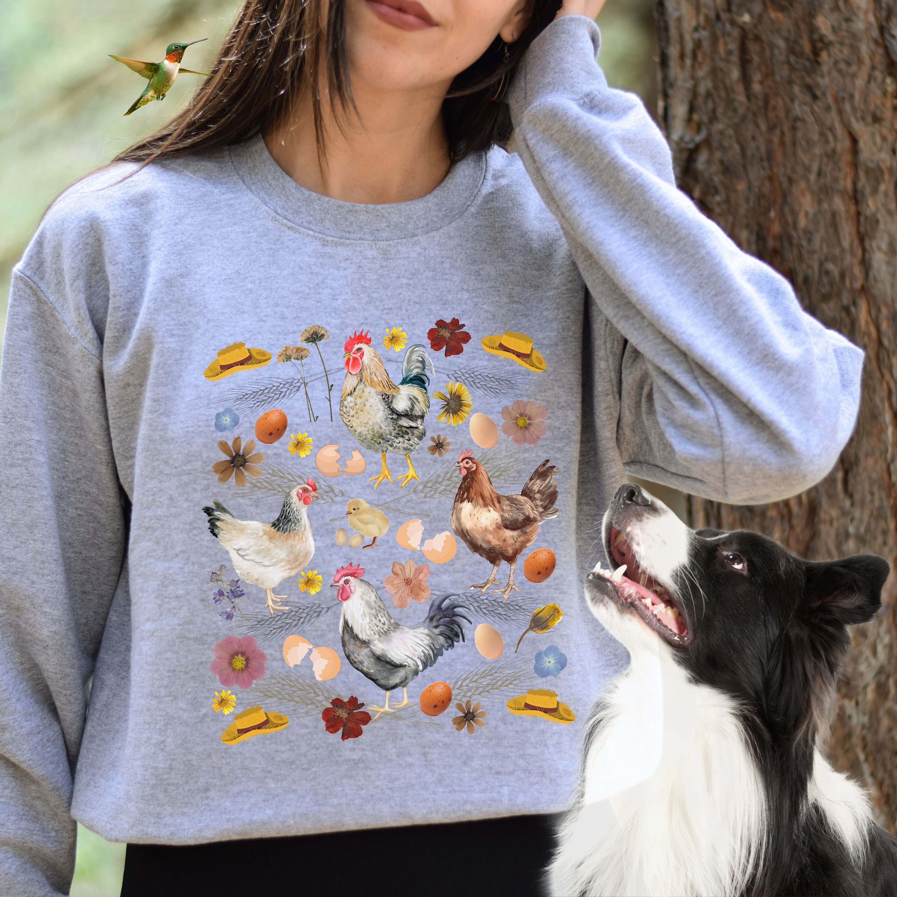 Cottagecore Chicken Sweatshirt, Cottage Core, Mothers Day Cottagecore ...
