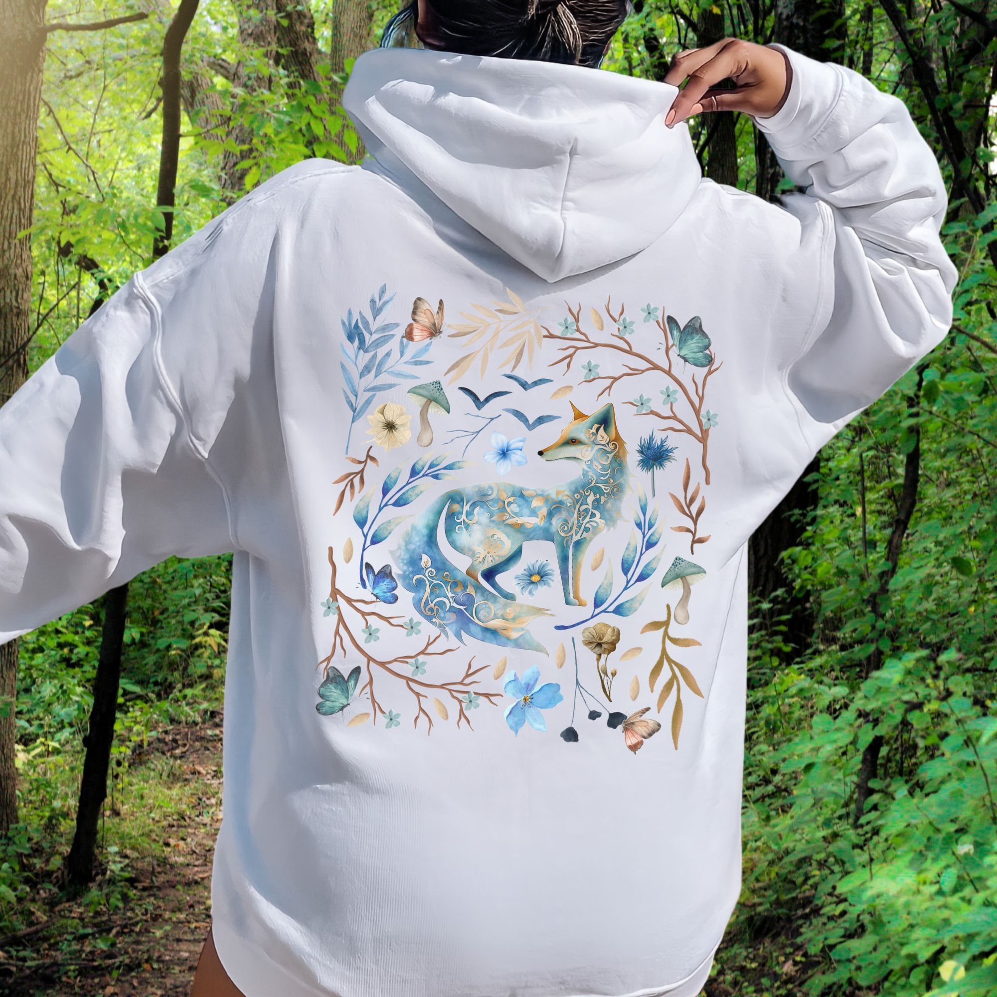 Dark Cottagecore Fox Magical Forest Hoodie, Fox Sweatshirt, Nature ...
