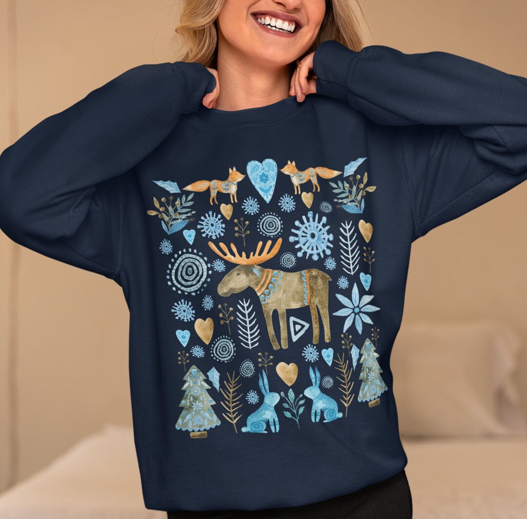 Scandinavian Christmas Sweater, Cottagecore Clothing, Norwegian Sweater ...