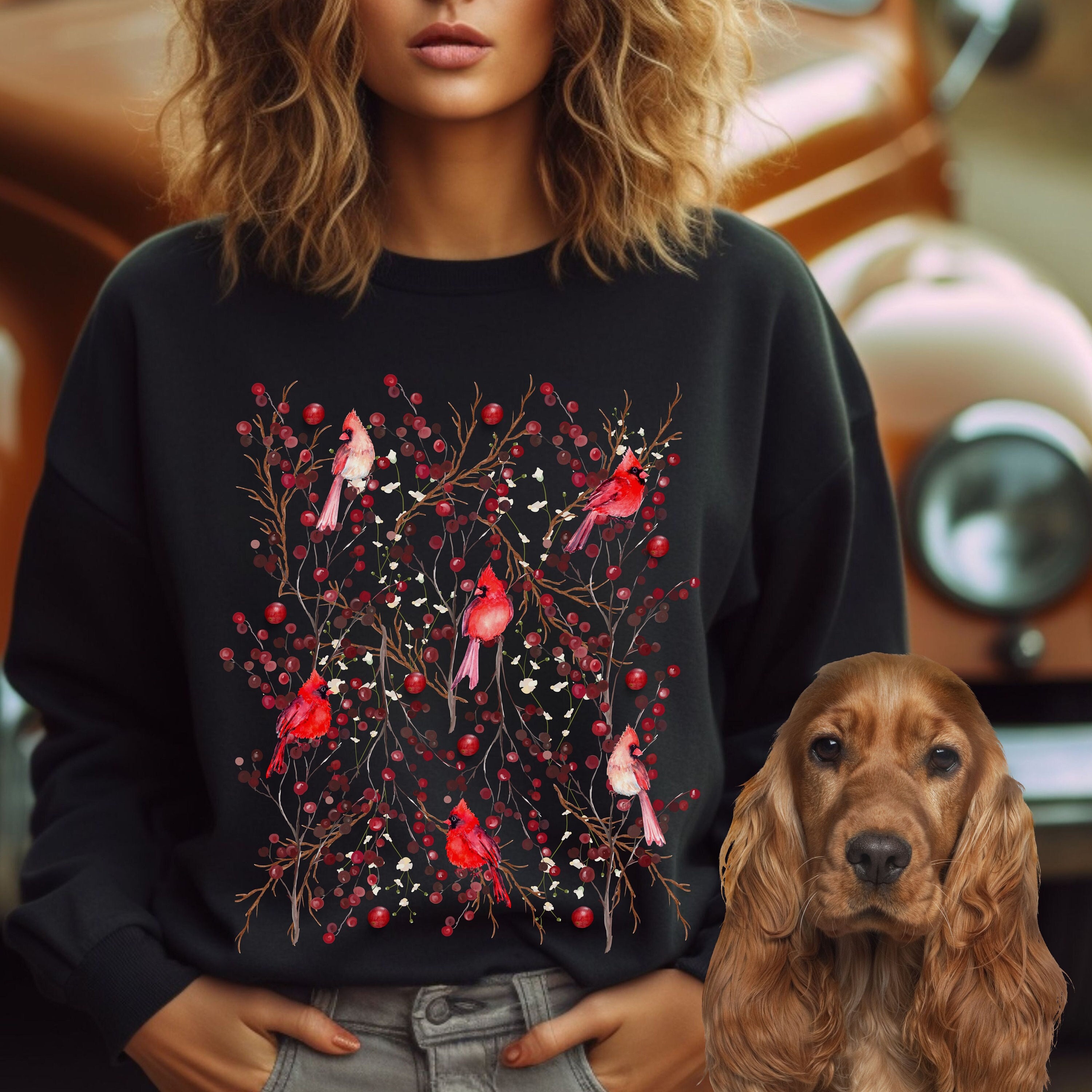 Vintage Cottagecore Wildflower Red Cardinal Sweatshirt, Goblincore ...