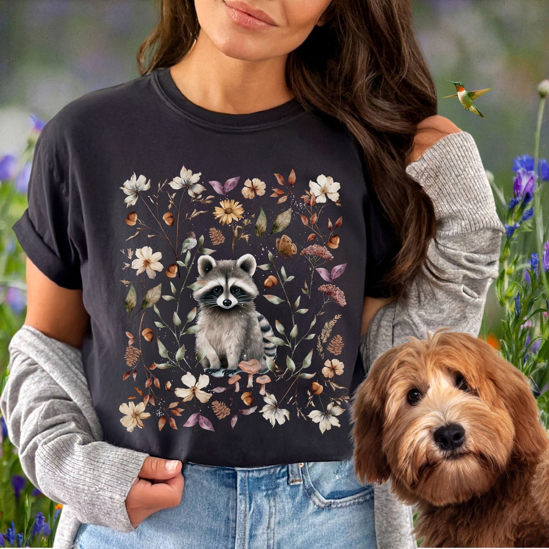 Cute Cottagecore Raccoon Shirt, Cottage Core Animal Shirts, Retro ...