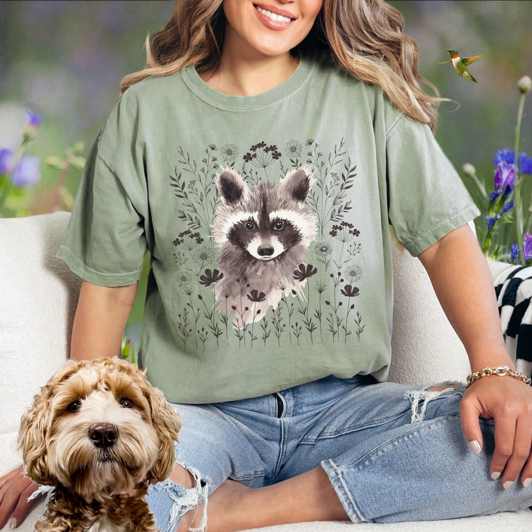 Cottagecore Raccoon T Shirt, Vintage Raccoon Lover Shirt, Forest Nature ...