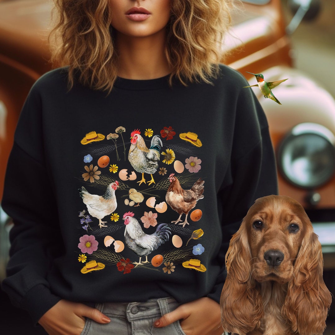 Cottagecore Chicken Sweatshirt, Cottage Core, Mothers Day Cottagecore ...