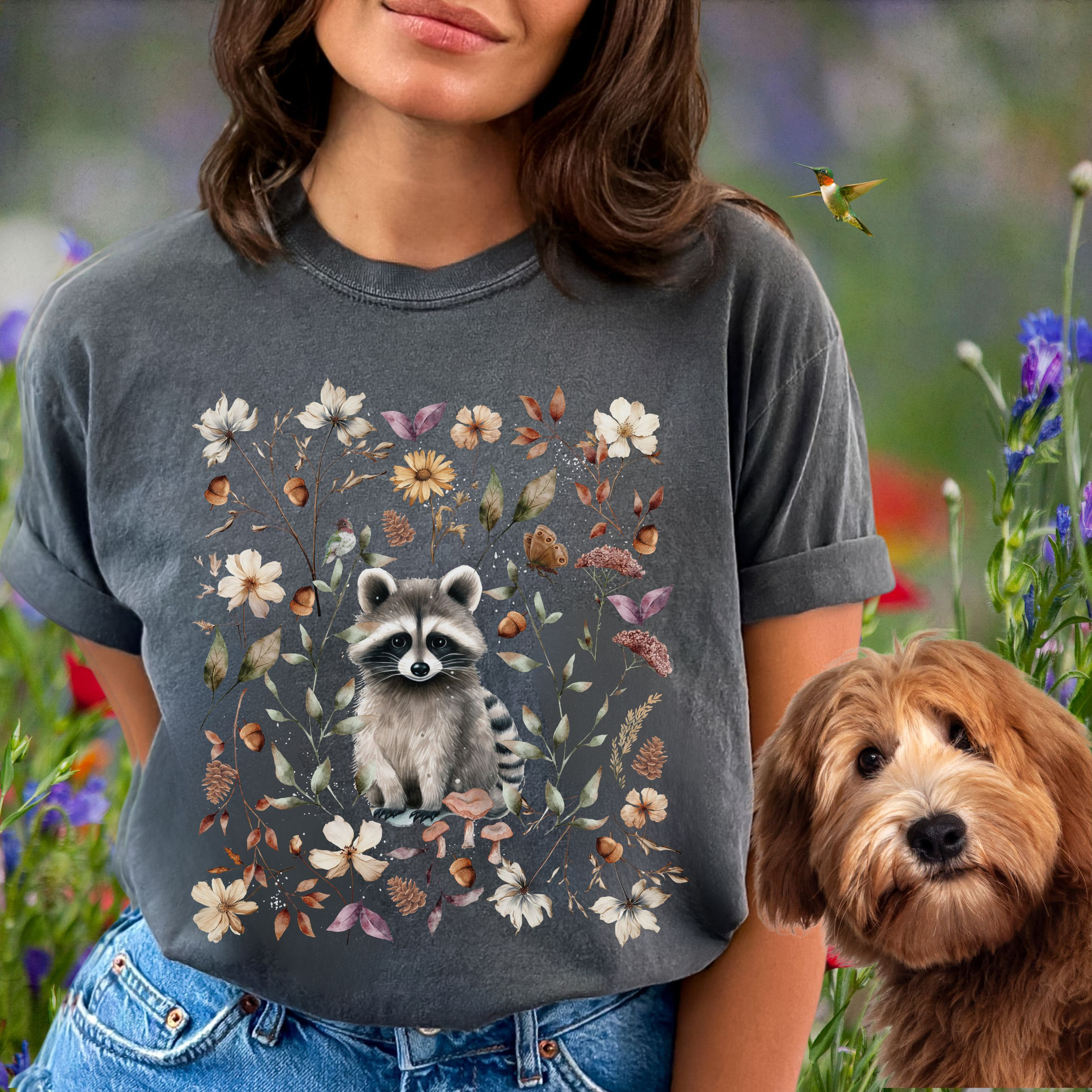 Cute Cottagecore Raccoon Shirt, Cottage Core Animal Shirts, Retro ...