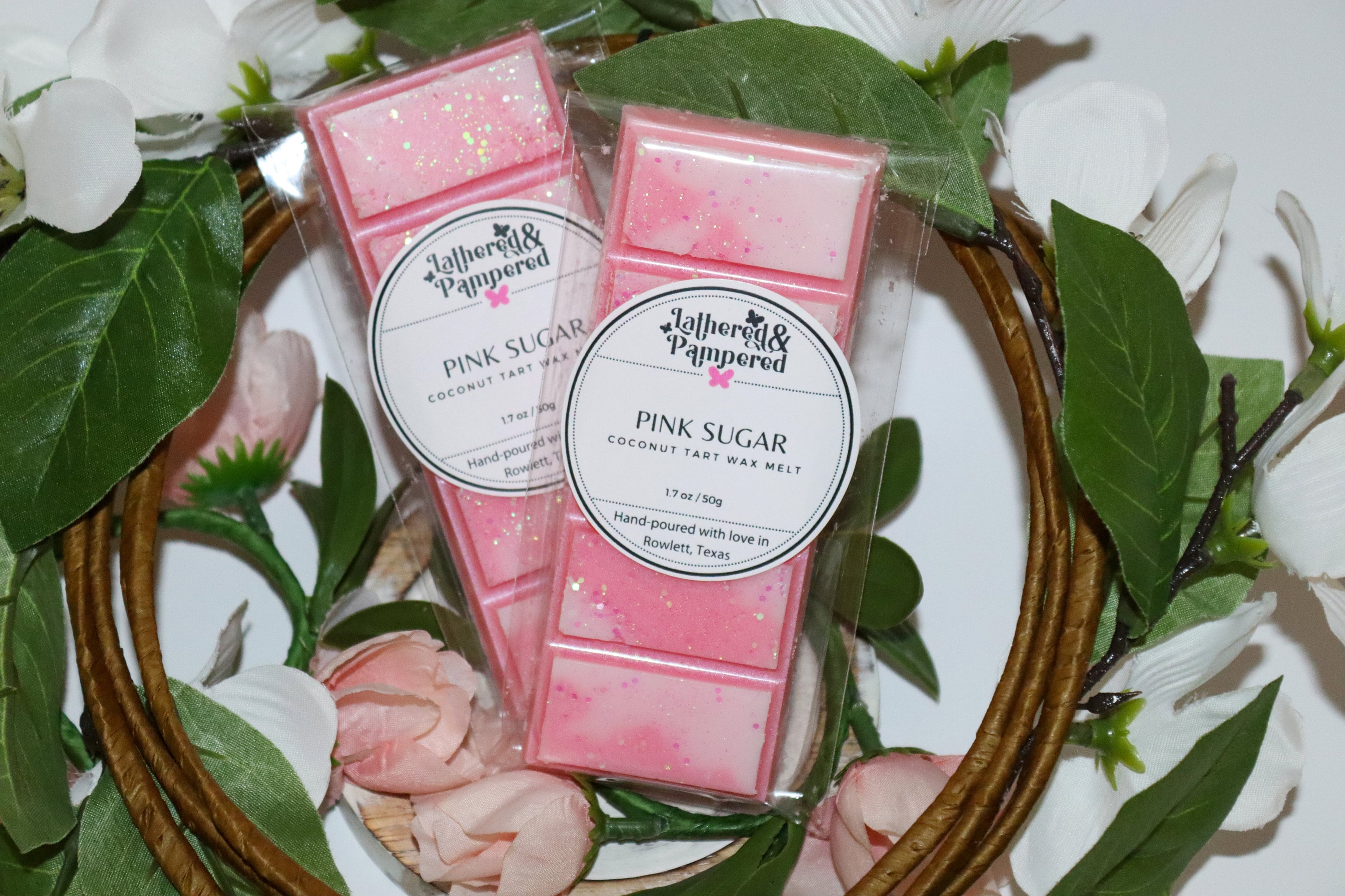 Pink Sugar Snap Bar Wax Melts | Pink Sugar Coconut Wax Melts| Luxury ...