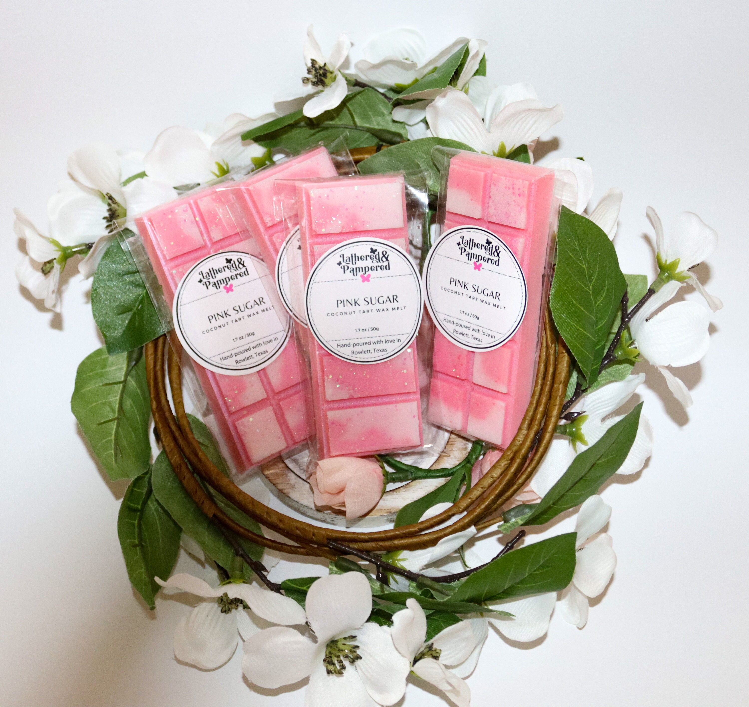 Pink Sugar Snap Bar Wax Melts | Pink Sugar Coconut Wax Melts| Luxury ...
