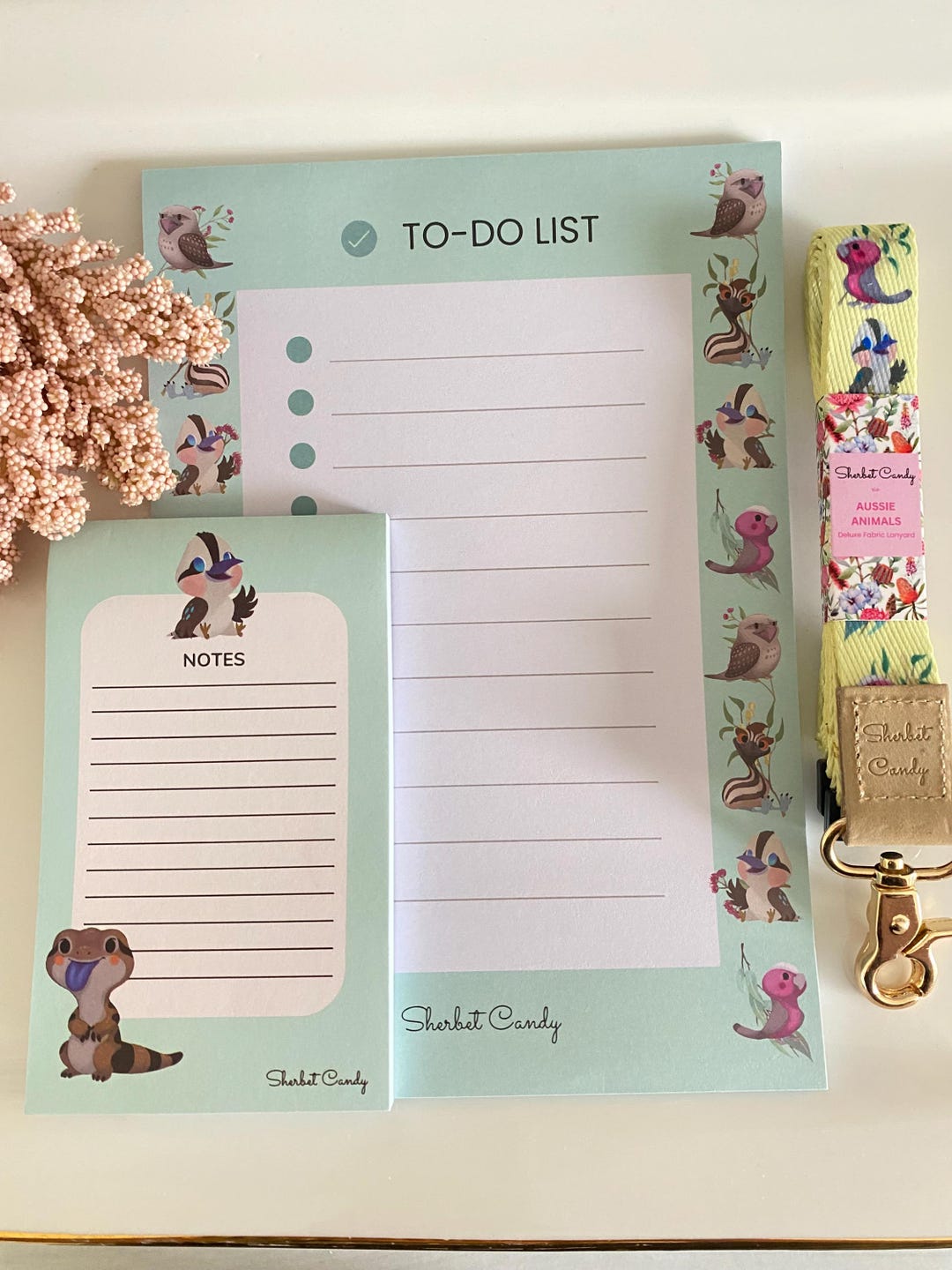 Fabric Lanyard, To-do List Notepad and Sticky Notes Gift Set - Etsy