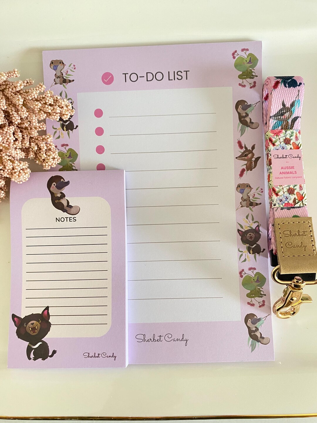 Fabric Lanyard, To-do List Notepad and Sticky Notes Gift Set - Etsy