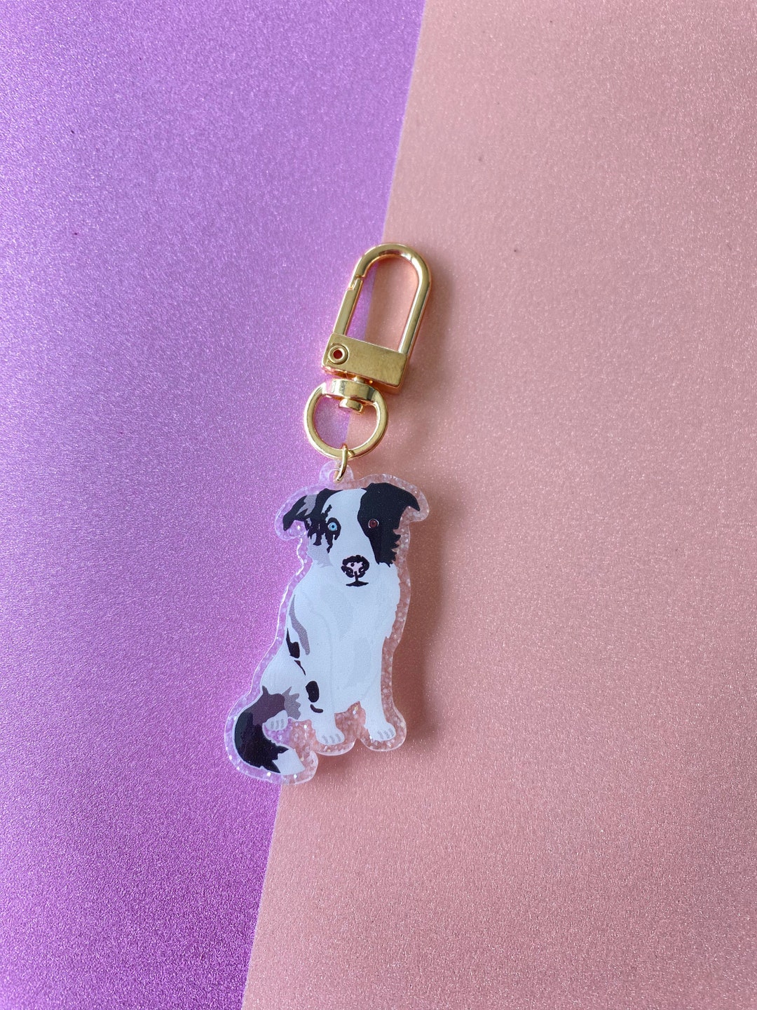 Blue Merle Border Collie Dog Breed Acrylic Keychain - Etsy