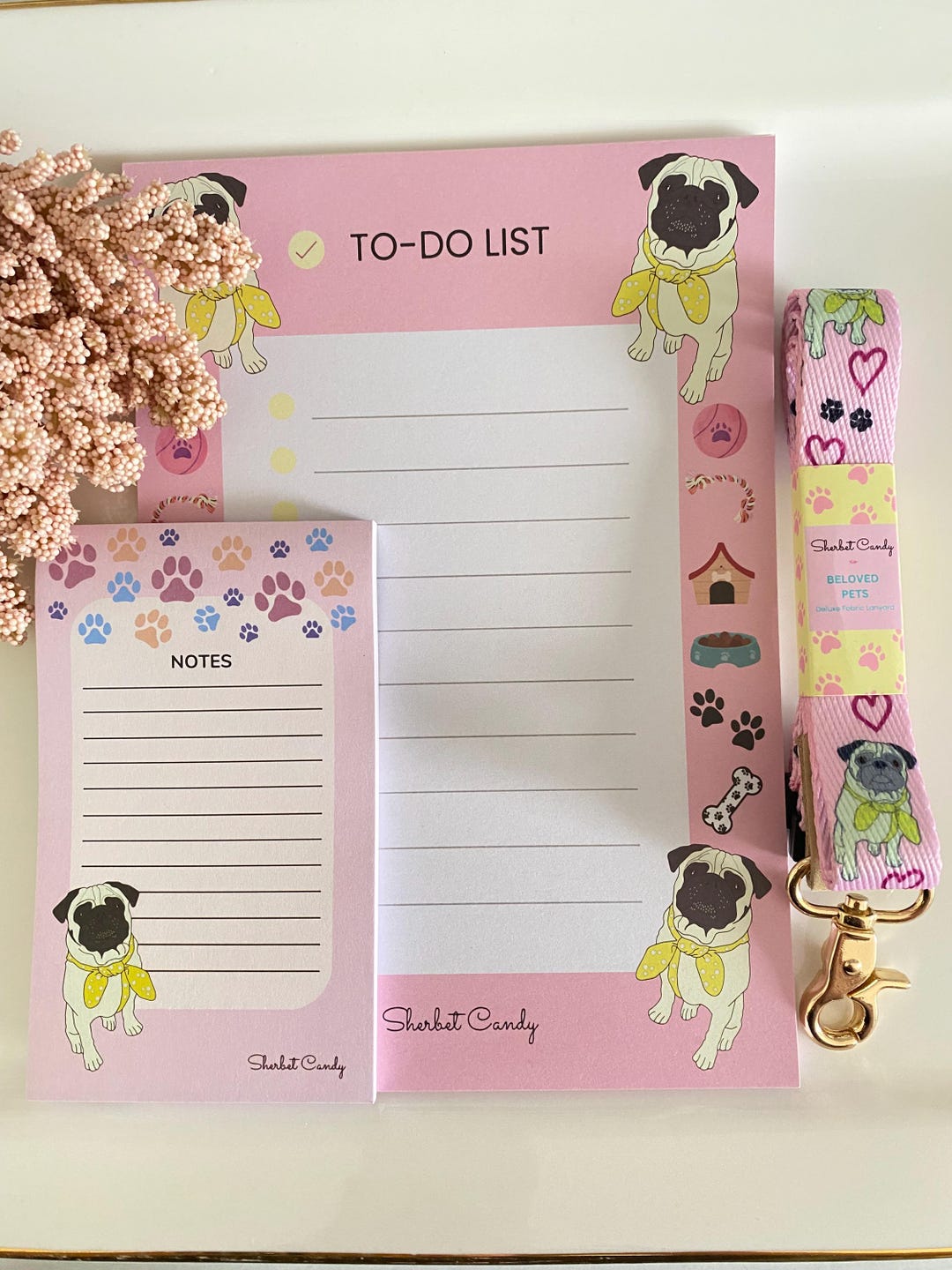Fabric Lanyard, To-do List Notepad and Sticky Notes Gift Set - Etsy