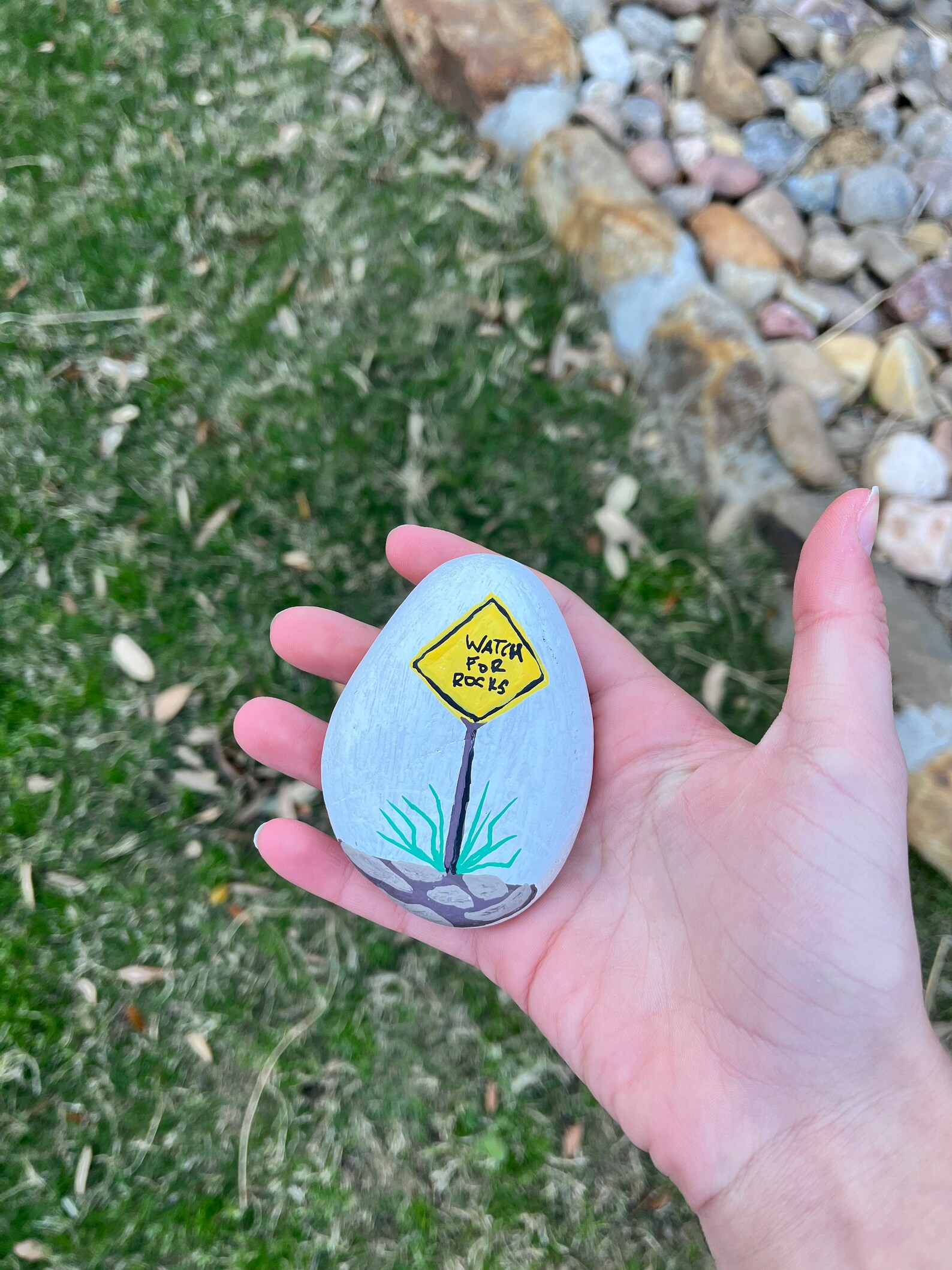 Decorative Garden Rock-“watch for Rocks” Sign - Etsy