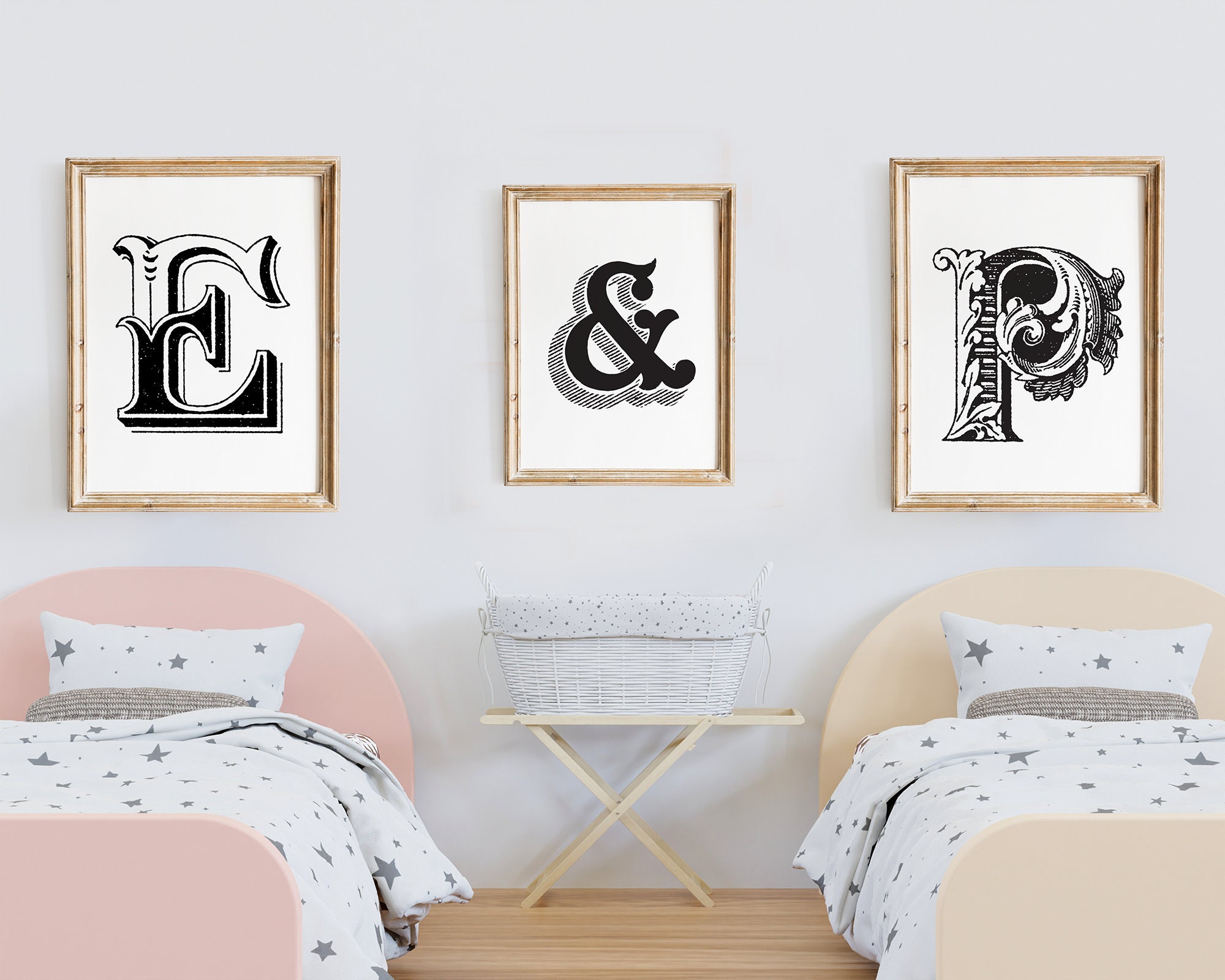 Vintage Letter E, Digital Download, Wall Art, Vintage Artwork for ...