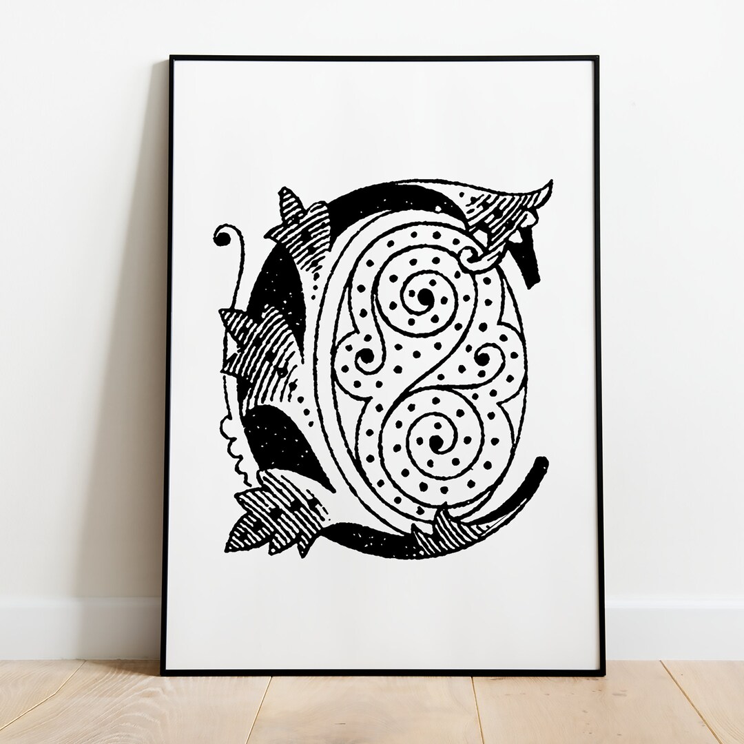 Vintage Letter C, Digital Download, Wall Art, Vintage Artwork for ...