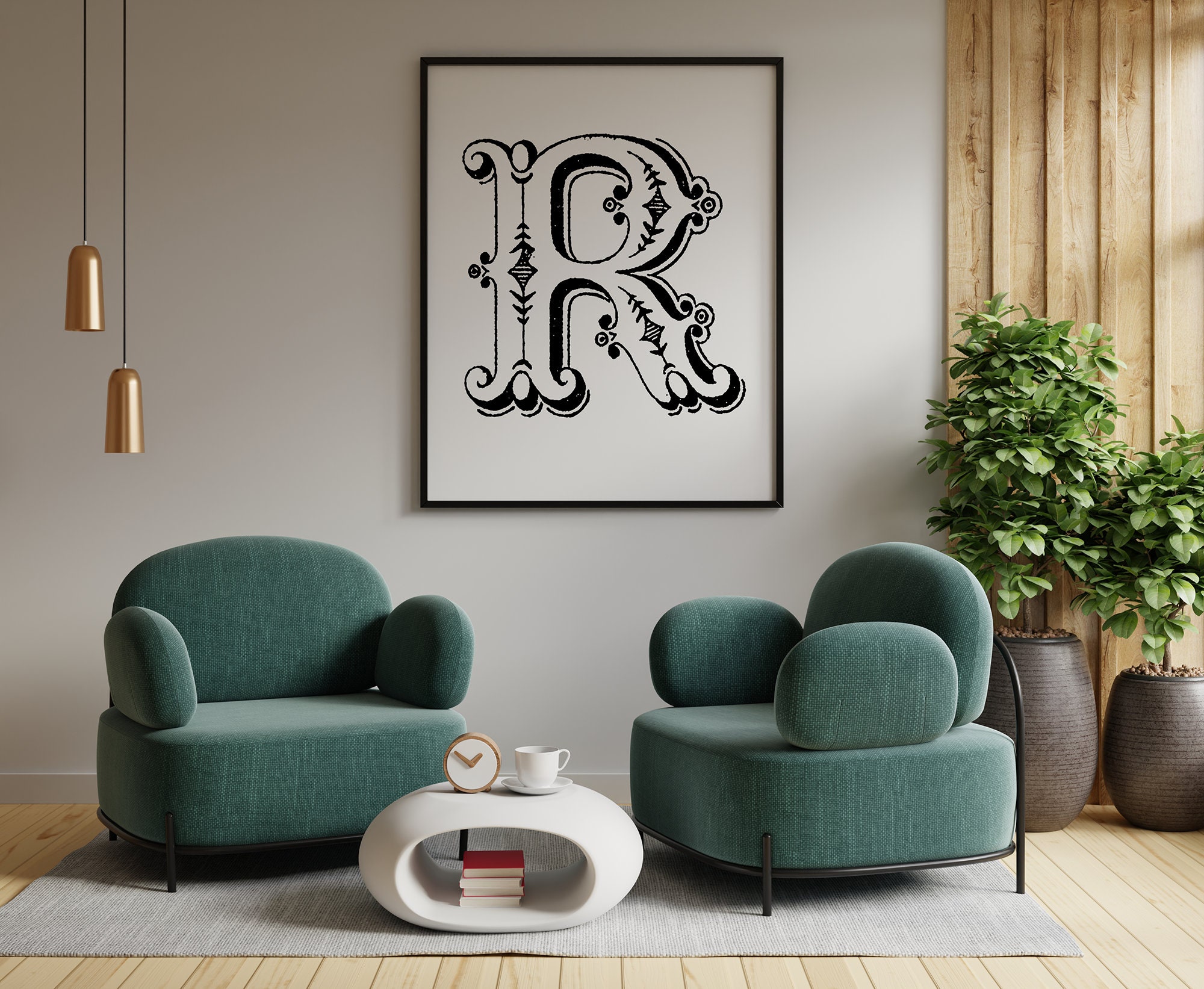 Vintage Letter R Digital Download, Wall Art, Vintage Artwork for ...