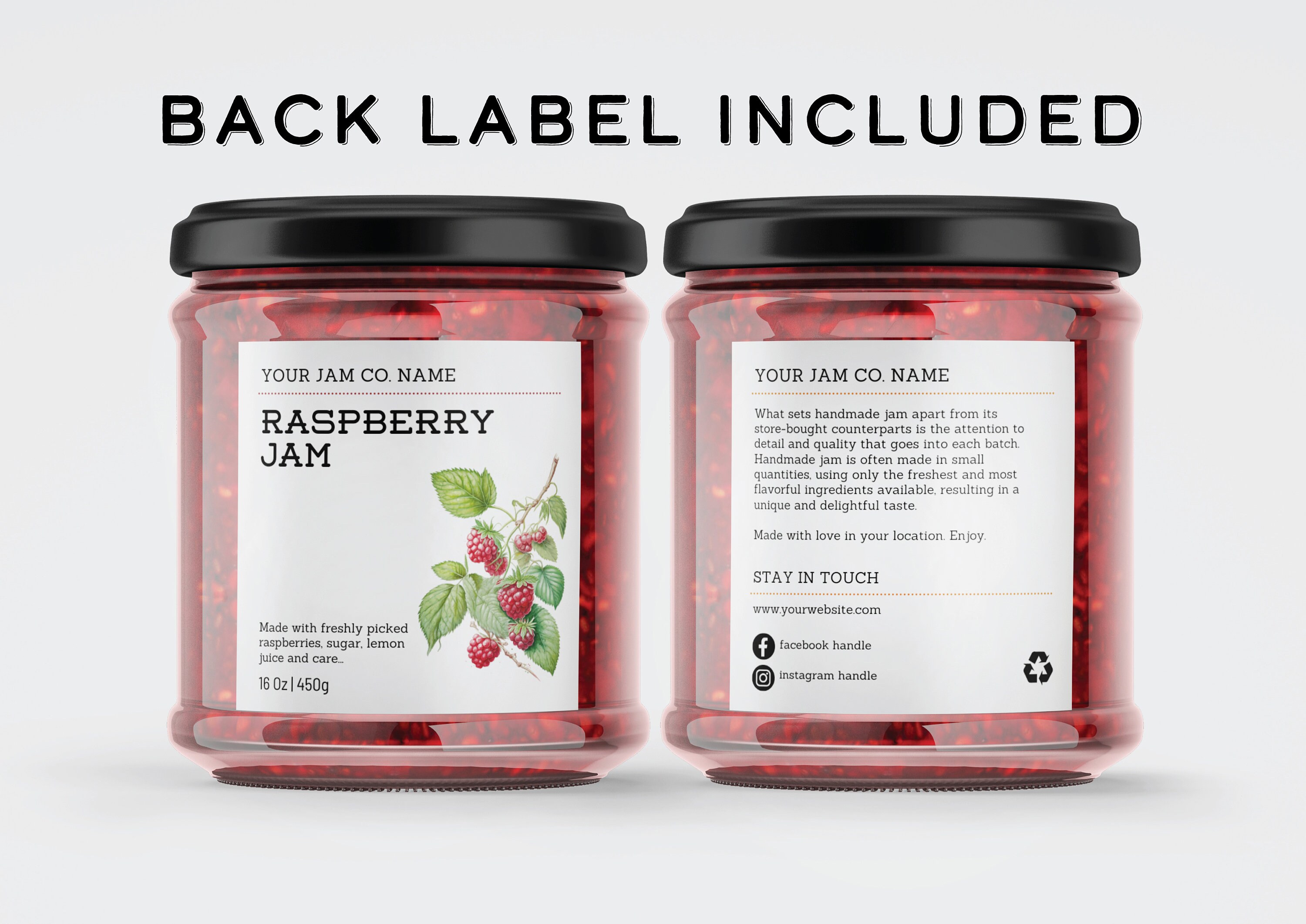 Jam Label Canva Templates. With Bonus Watercolour Illustration Clipart ...