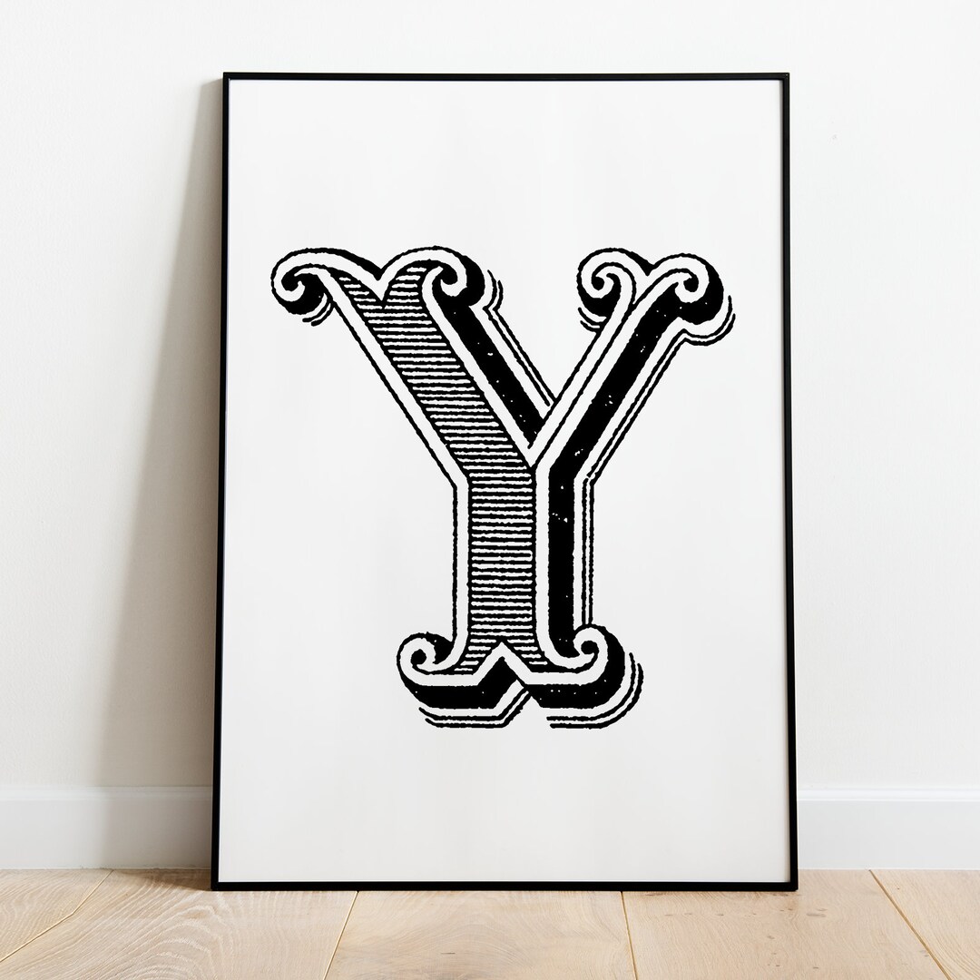 Vintage Letter Y Digital Download, Wall Art, Vintage Artwork for ...