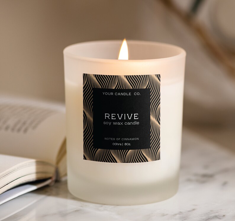 Editable Candle Label Template. Edit With Canva. Four Sizes and 5 ...