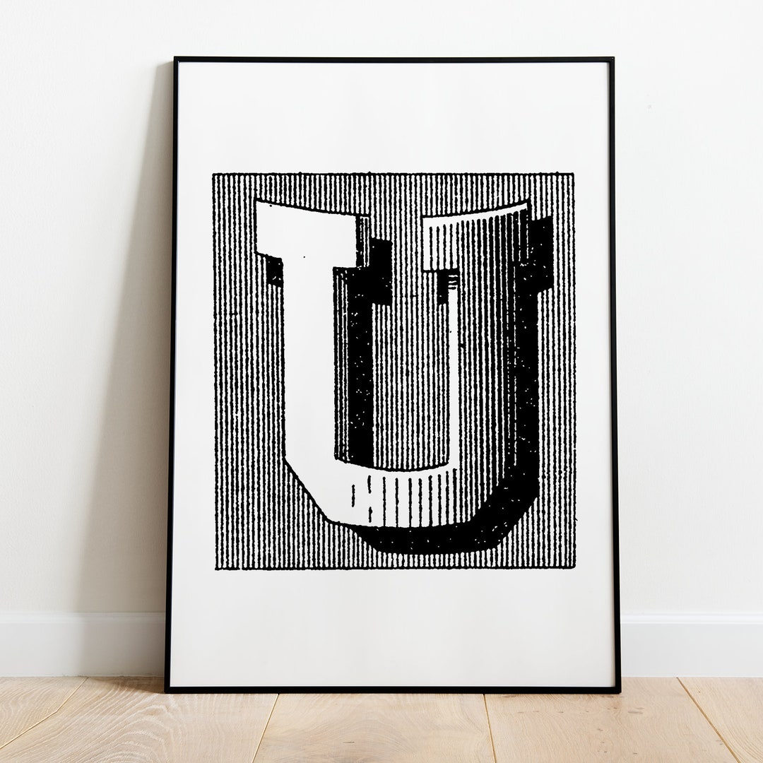 Vintage Letter U Digital Download, Wall Art, Vintage Artwork for ...