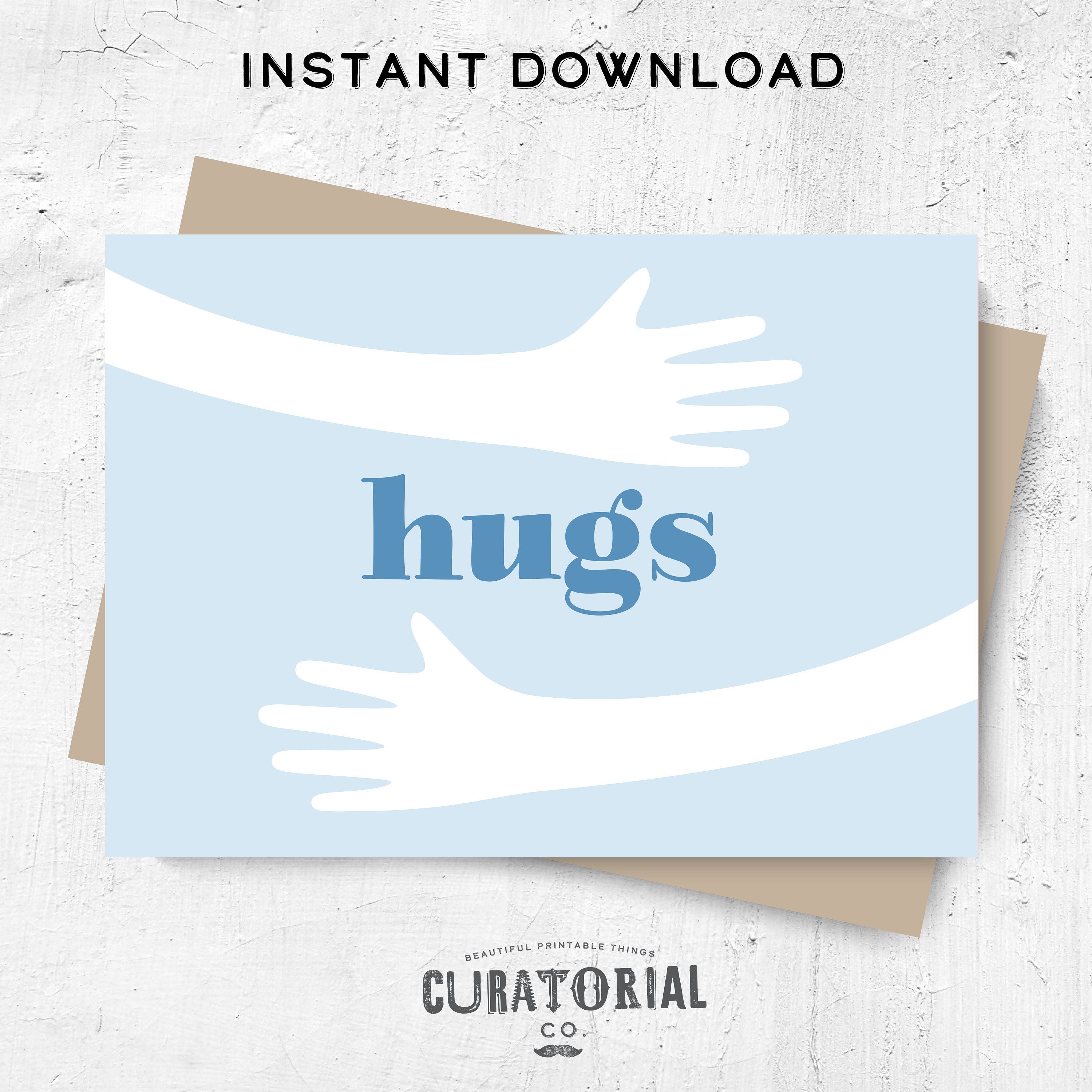 Sympathy Card HUGS Card Digital Download, Print at Home. A Card for ...