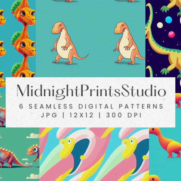 Seamless Dinosaur Background - Etsy