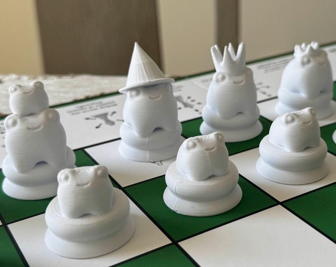 FROG CHESS SET, 3d Printed Frog Custom Chess 32 Piece Set, Pieces Only ...