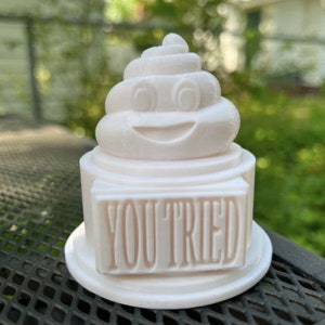 You Tried Poop Emoji Trophy, 3D Printed Turd Award, Perfect Gag Gift ...