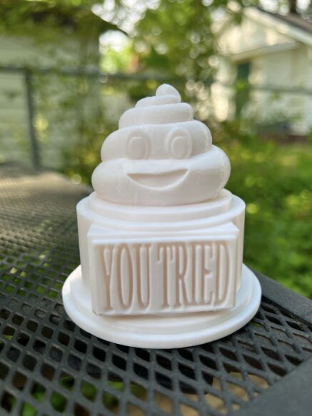 You Tried Poop Emoji Trophy 3D Printed Turd Award Perfect - Etsy Israel