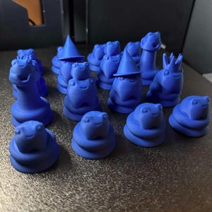 FROG CHESS SET, 3d Printed Frog Custom Chess 32 Piece Set, Pieces Only ...