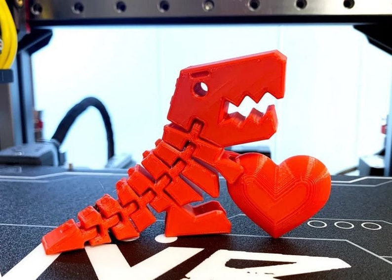 Articulated 3d Printed Heart Dino Small Cute T-rex Decor for - Etsy
