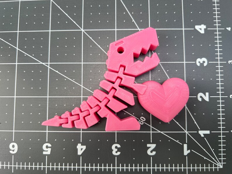 Articulated 3d Printed Heart Dino Small Cute T-rex Decor for - Etsy