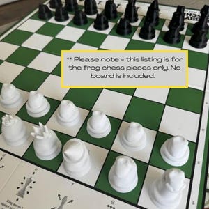 FROG CHESS SET, 3d Printed Frog Custom Chess 32 Piece Set, Pieces Only ...