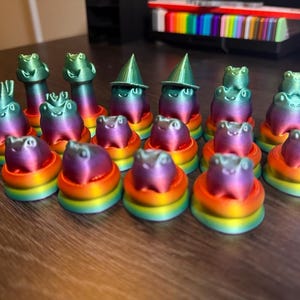 FROG CHESS SET, 3d Printed Frog Custom Chess 32 Piece Set, Pieces Only ...