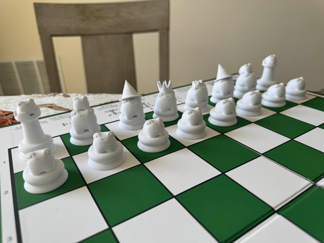 FROG CHESS SET, 3d Printed Frog Custom Chess 32 Piece Set, Pieces Only No Board, Custom Colors ...