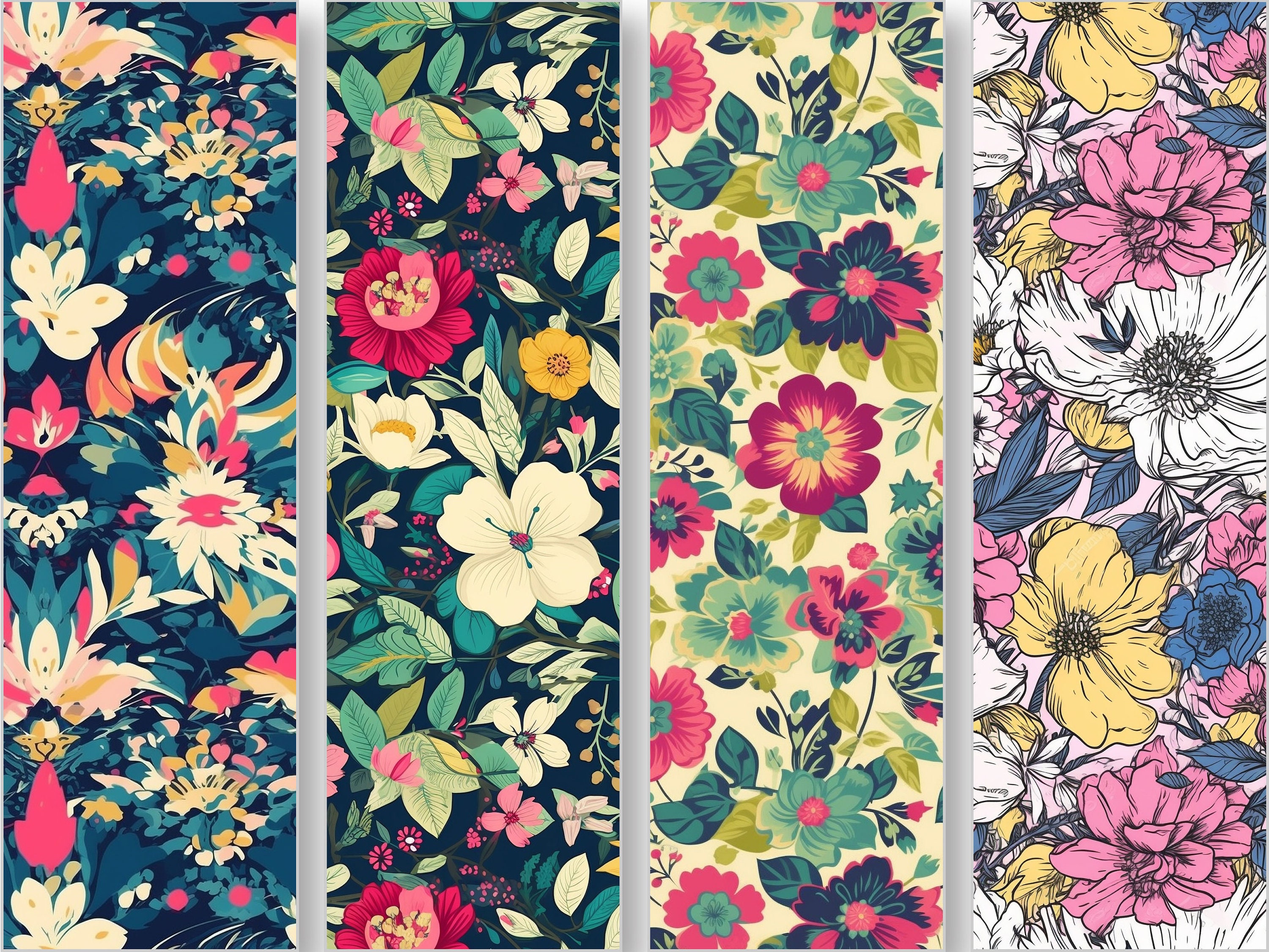 Florals Seamless Patterns for Print on Demand Commercial Use Digital ...