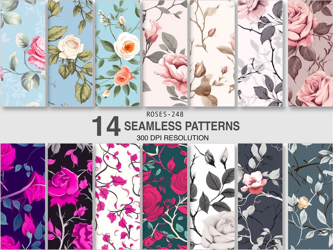 Floral Seamless Pattern Digital Paper Commercial Use Digital - Etsy