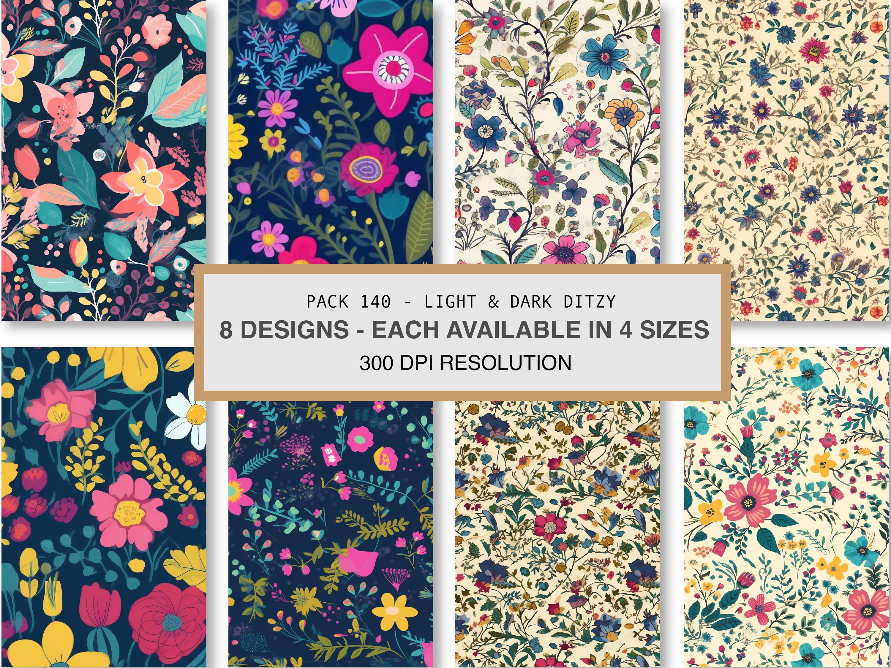 Floral Seamless Pattern Digital Paper Commercial Use Digital Patterns ...