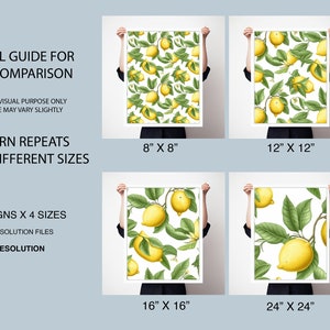 Lemon Print Lime Print Digital Paper Seamless Patterns for Print on ...