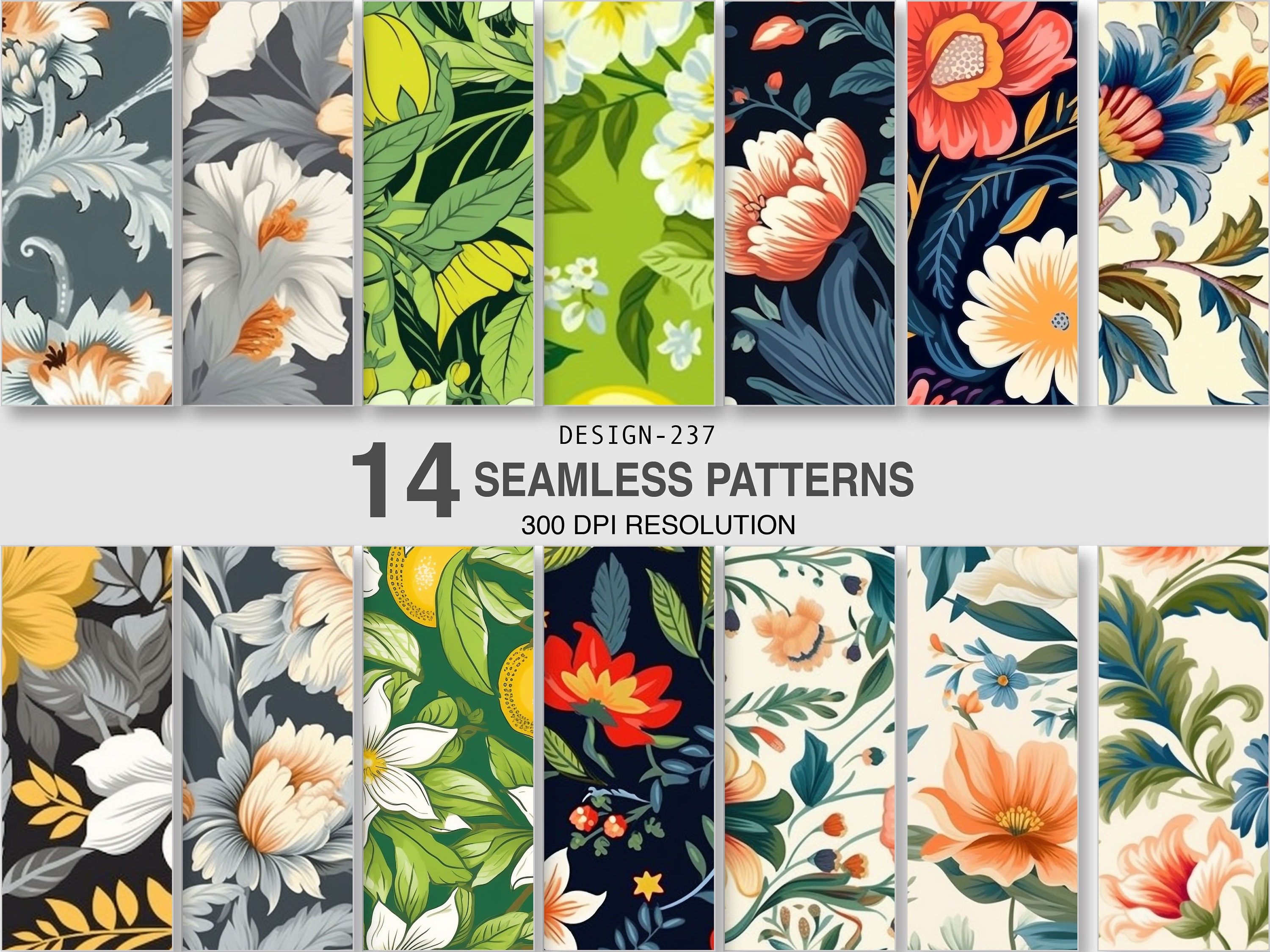 Floral Seamless Pattern Digital Paper Commercial Use Digital Patterns ...