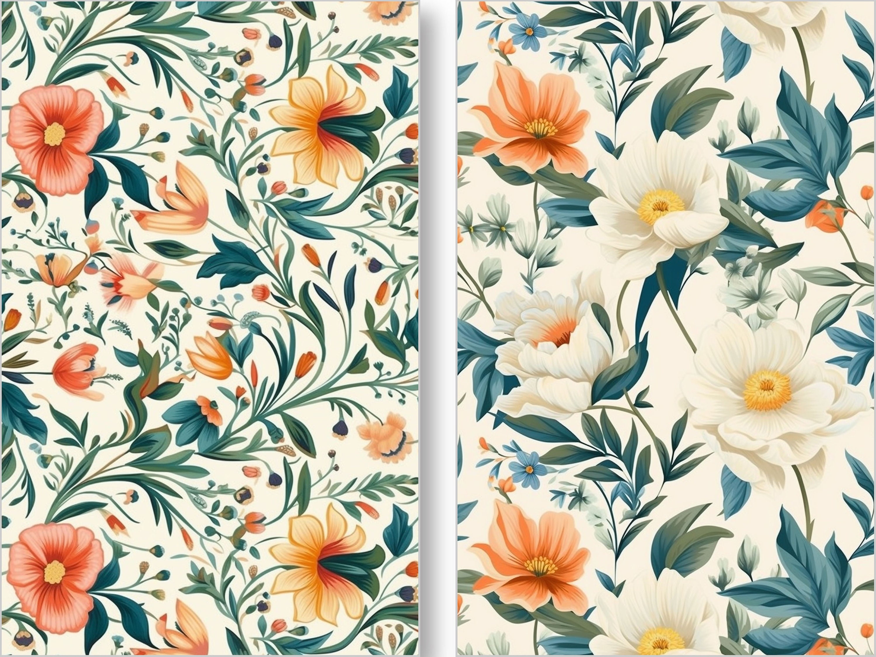 Floral Seamless Pattern Digital Paper Commercial Use Digital Patterns ...